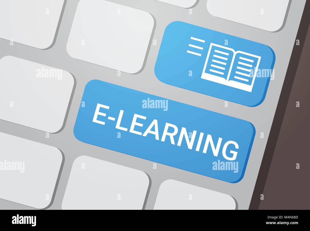 E-learning Button On Laptop Keyboard Online Education Concept Stock ...