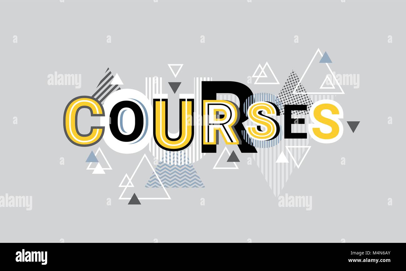 Courses Creative Word Over Abstract Geometric Shapes Background Web ...