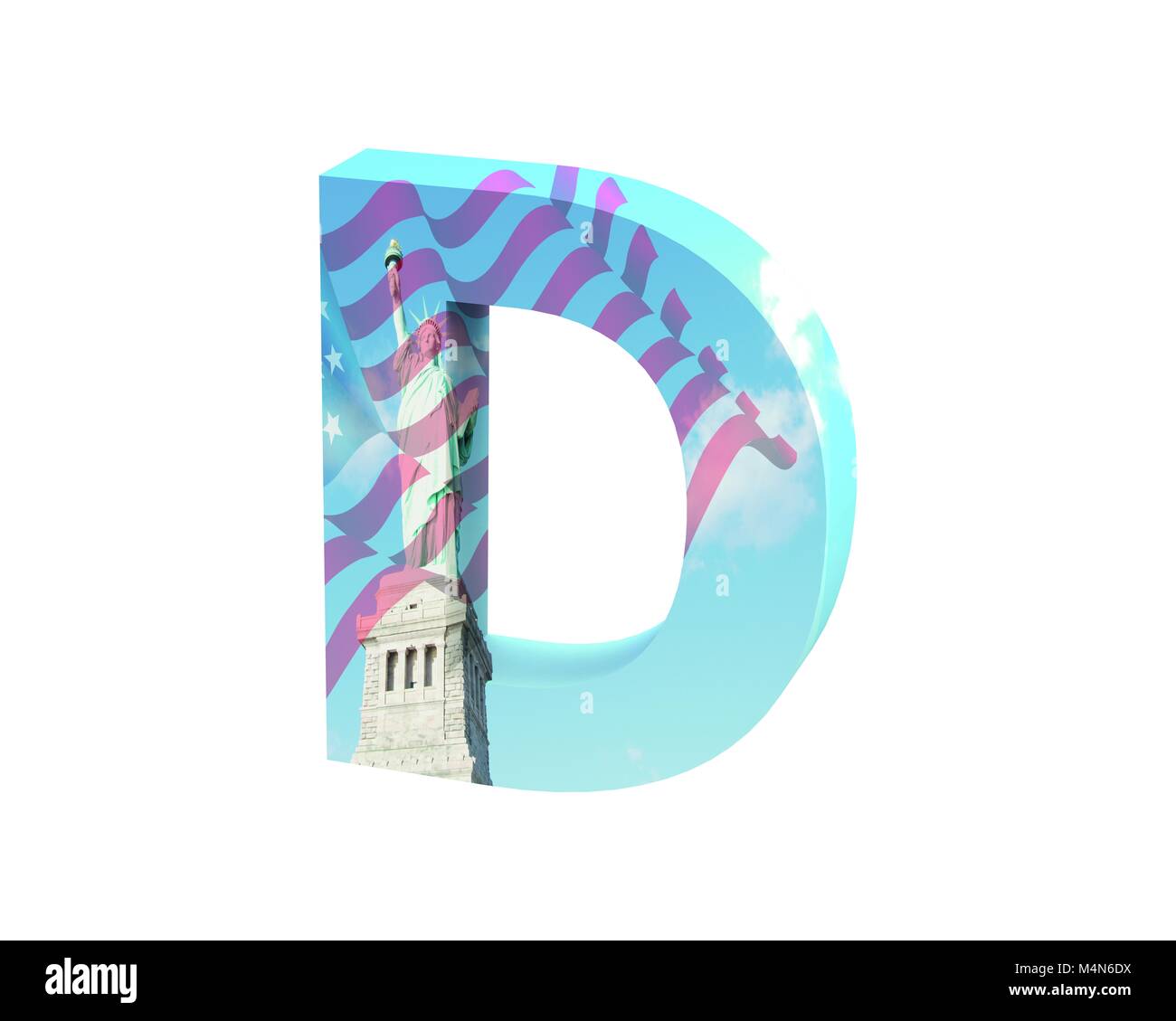 3D rendering Font NYC capital D Stock Photo - Alamy
