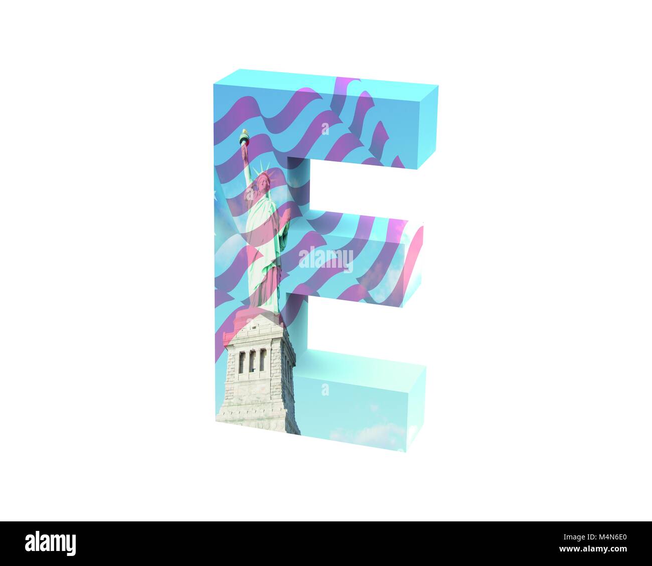 3D rendering Font NYC capital E Stock Photo - Alamy