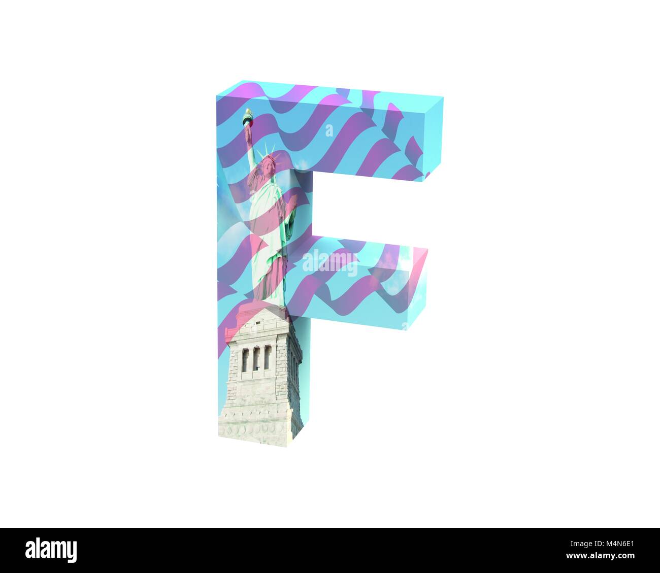 3D rendering Font NYC capital F Stock Photo - Alamy