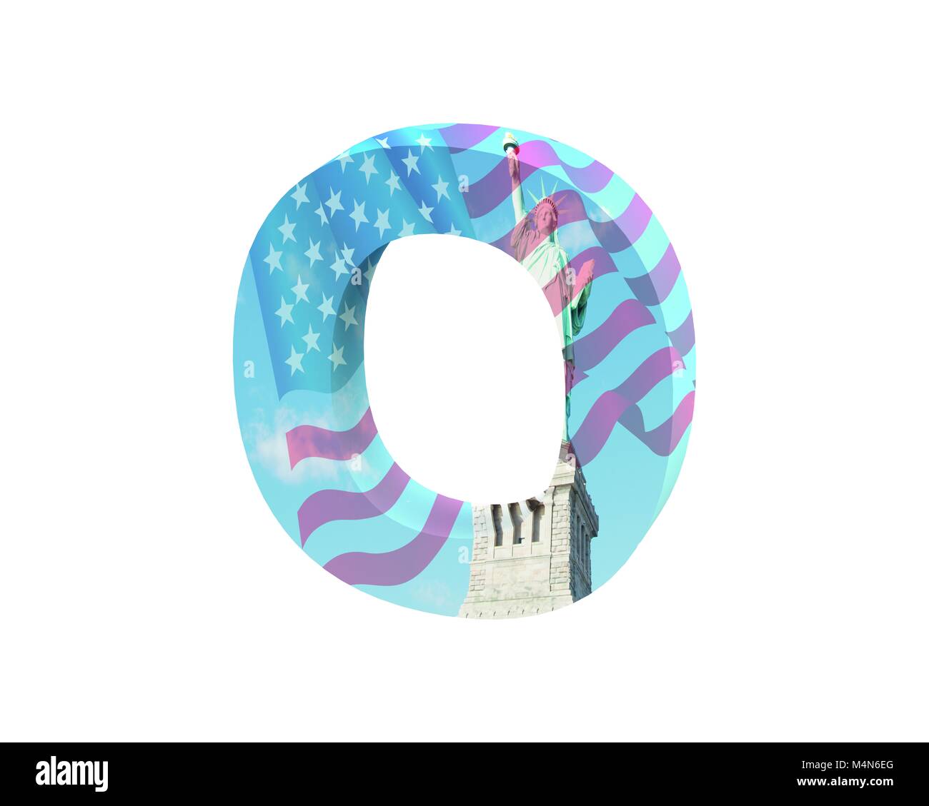 3D rendering Font NYC capital O Stock Photo - Alamy