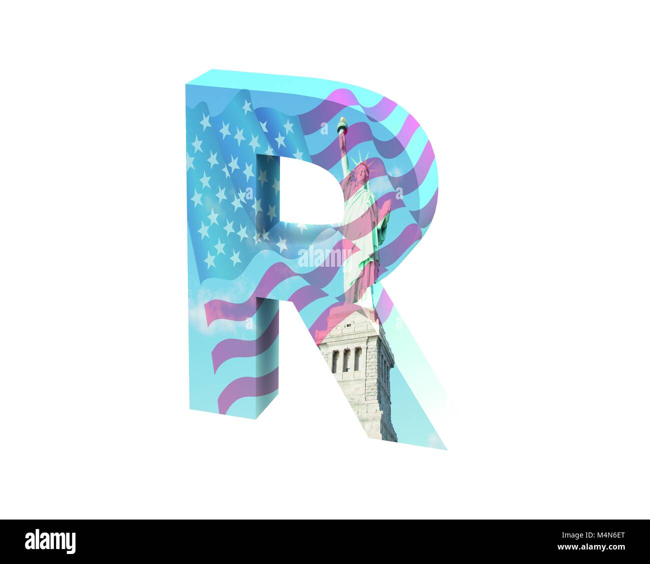 3D rendering Font NYC capital R Stock Photo - Alamy