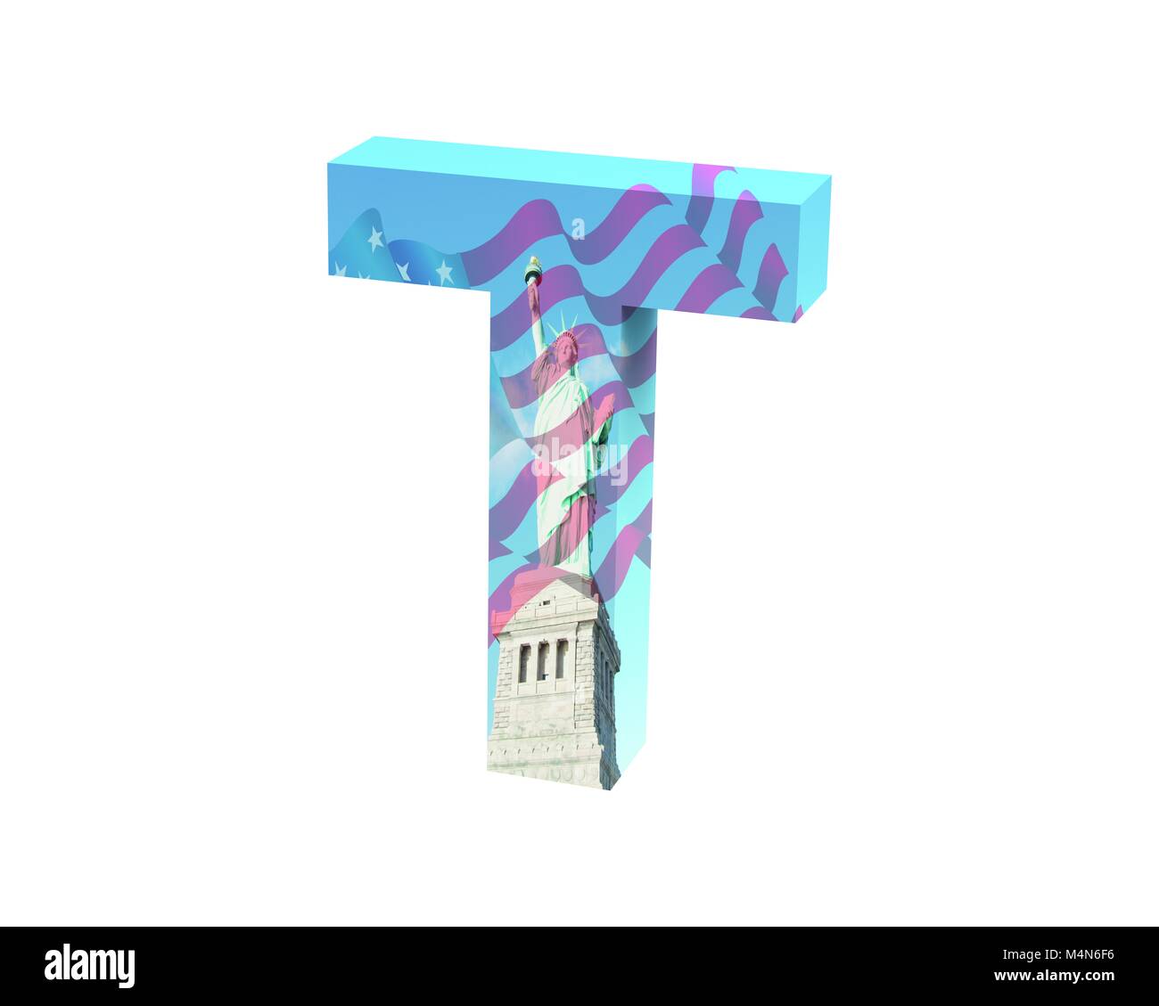 3D rendering Font NYC capital T Stock Photo - Alamy
