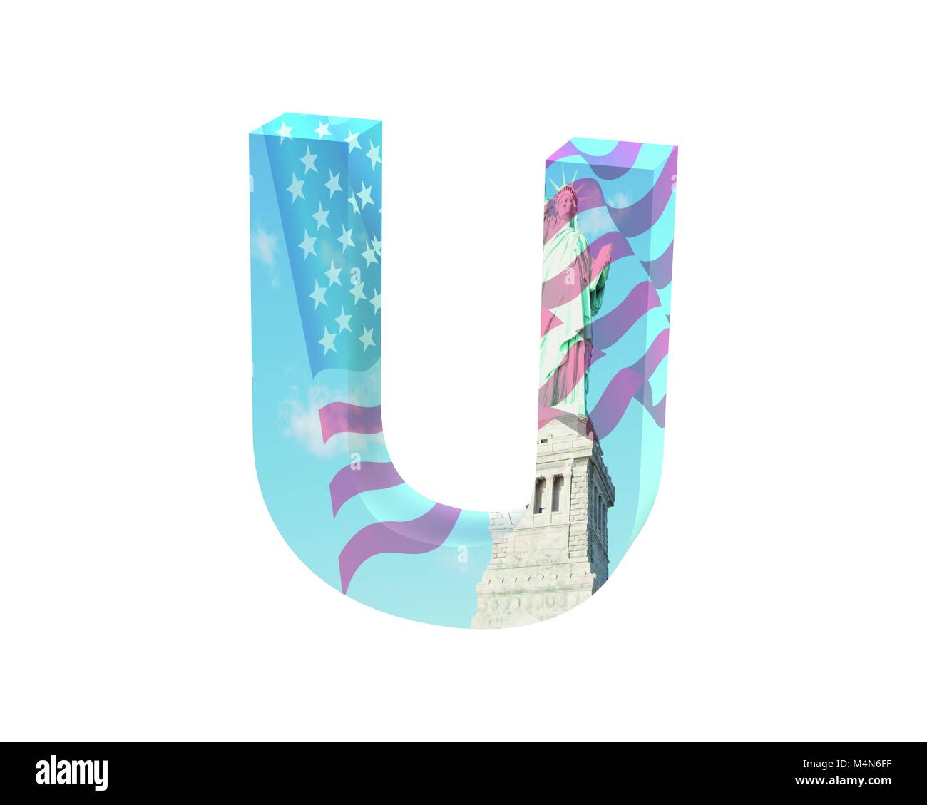 3D rendering Font NYC capital U Stock Photo - Alamy