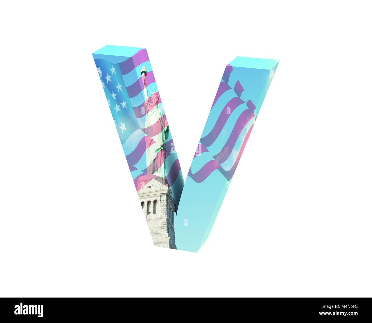 3D rendering Font NYC capital V Stock Photo - Alamy