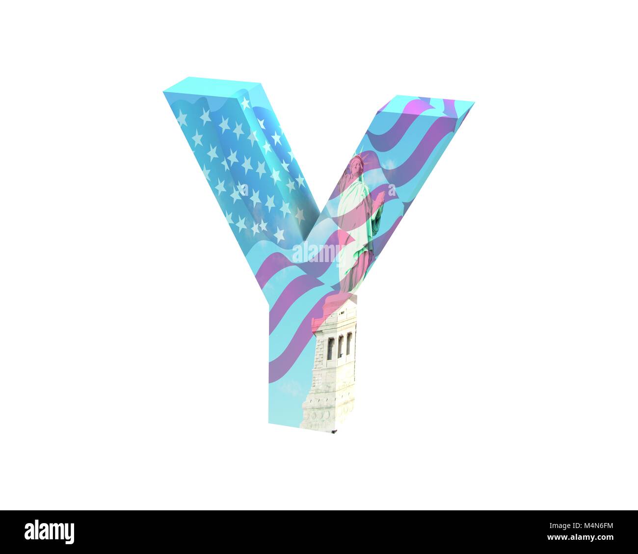 3D rendering Font NYC capital Y Stock Photo - Alamy