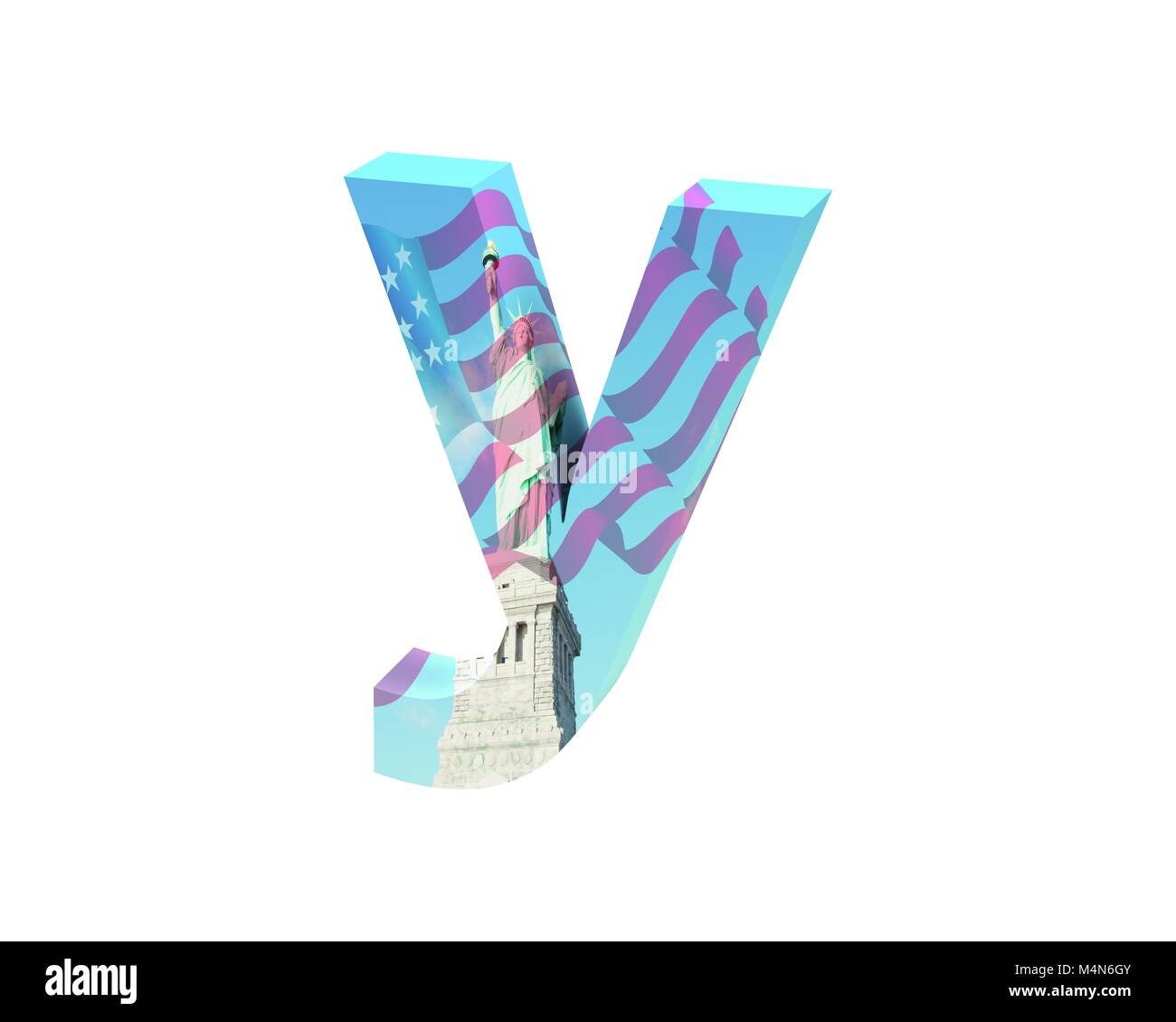 3D rendering Font New York City lowercase y Stock Photo - Alamy