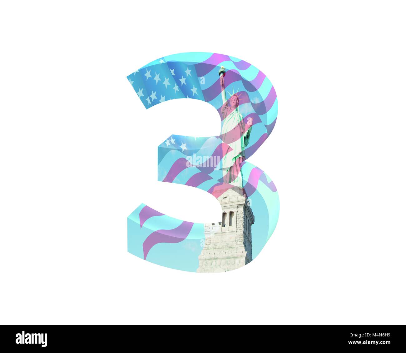 3D rendering Font New York City number 3 Stock Photo - Alamy