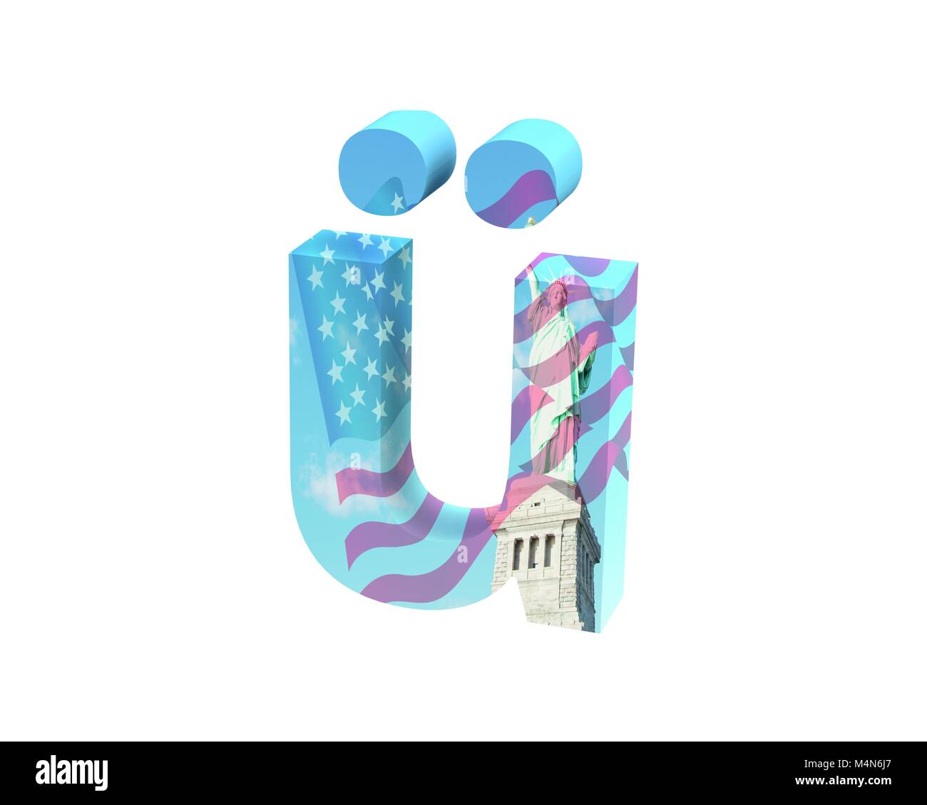 3D rendering Font New York City special character ALT0252 Stock Photo ...