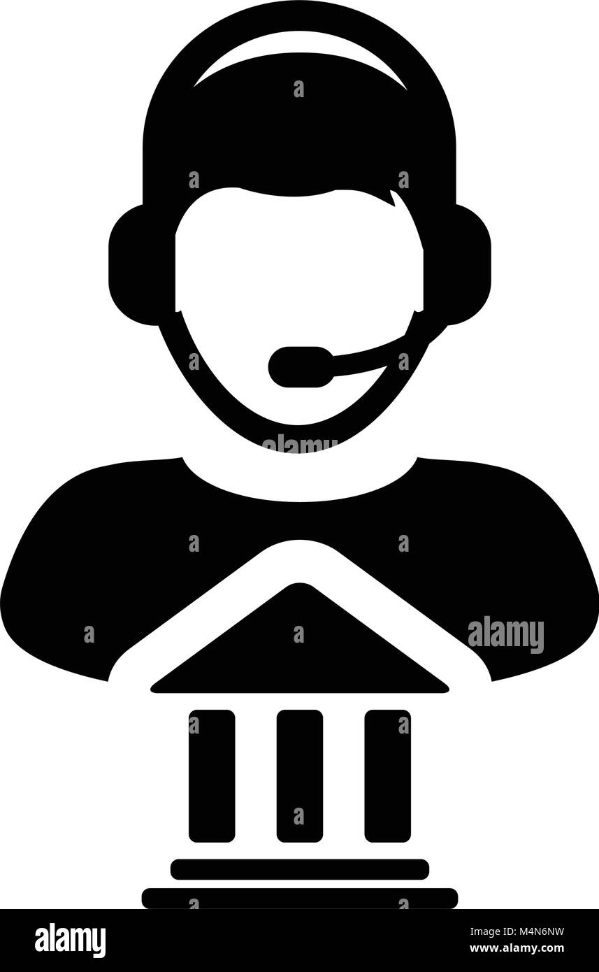 Service Icon Vector Bank Call Center Male Person Profile Avatar for ...