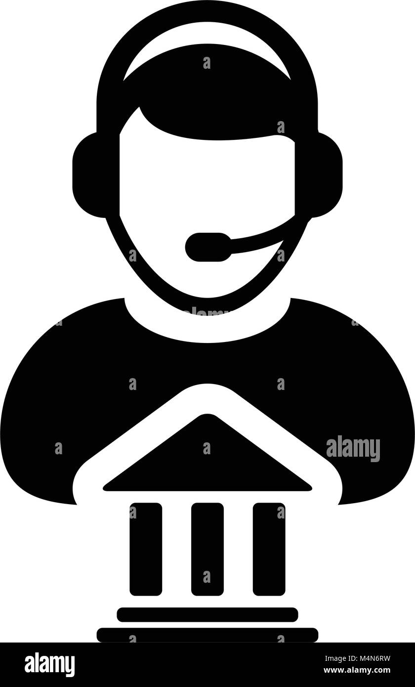 Service Icon Vector Bank Call Center Male Person Profile Avatar for ...