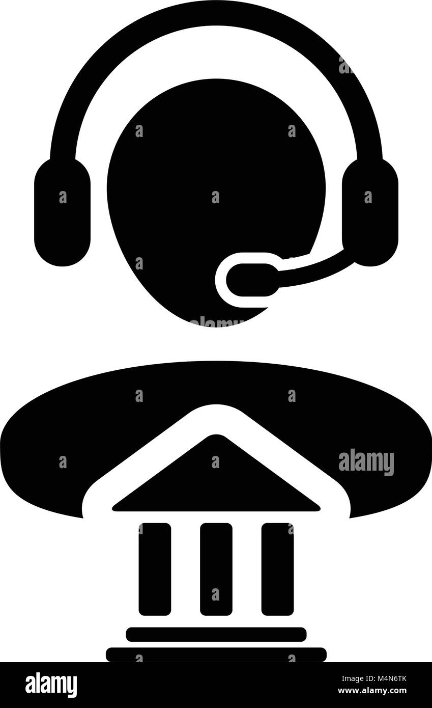 Service Icon Vector Bank Call Center Male Person Profile Avatar for ...