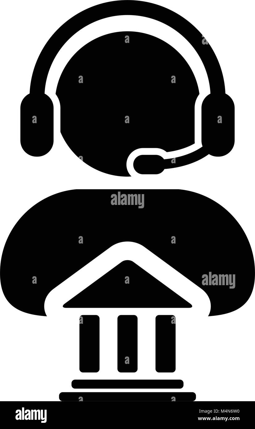 Service Icon Vector Bank Call Center Male Person Profile Avatar for ...