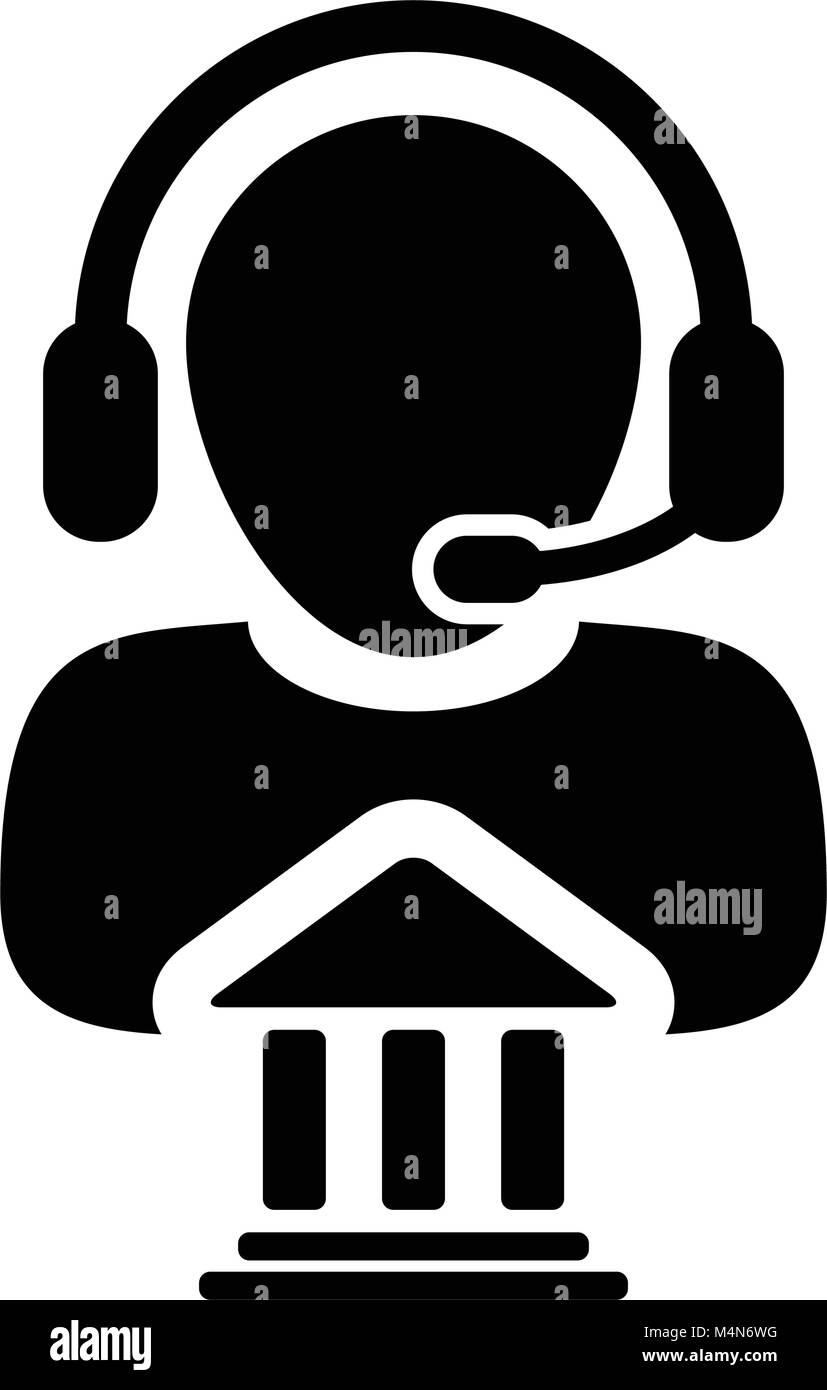 Service Icon Vector Bank Call Center Male Person Profile Avatar for ...