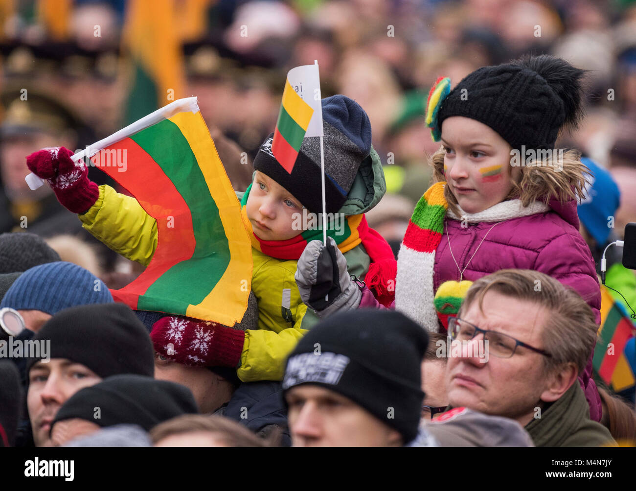Vilnius. 16th Feb, 1918. Lithuanian children take part in a ...
