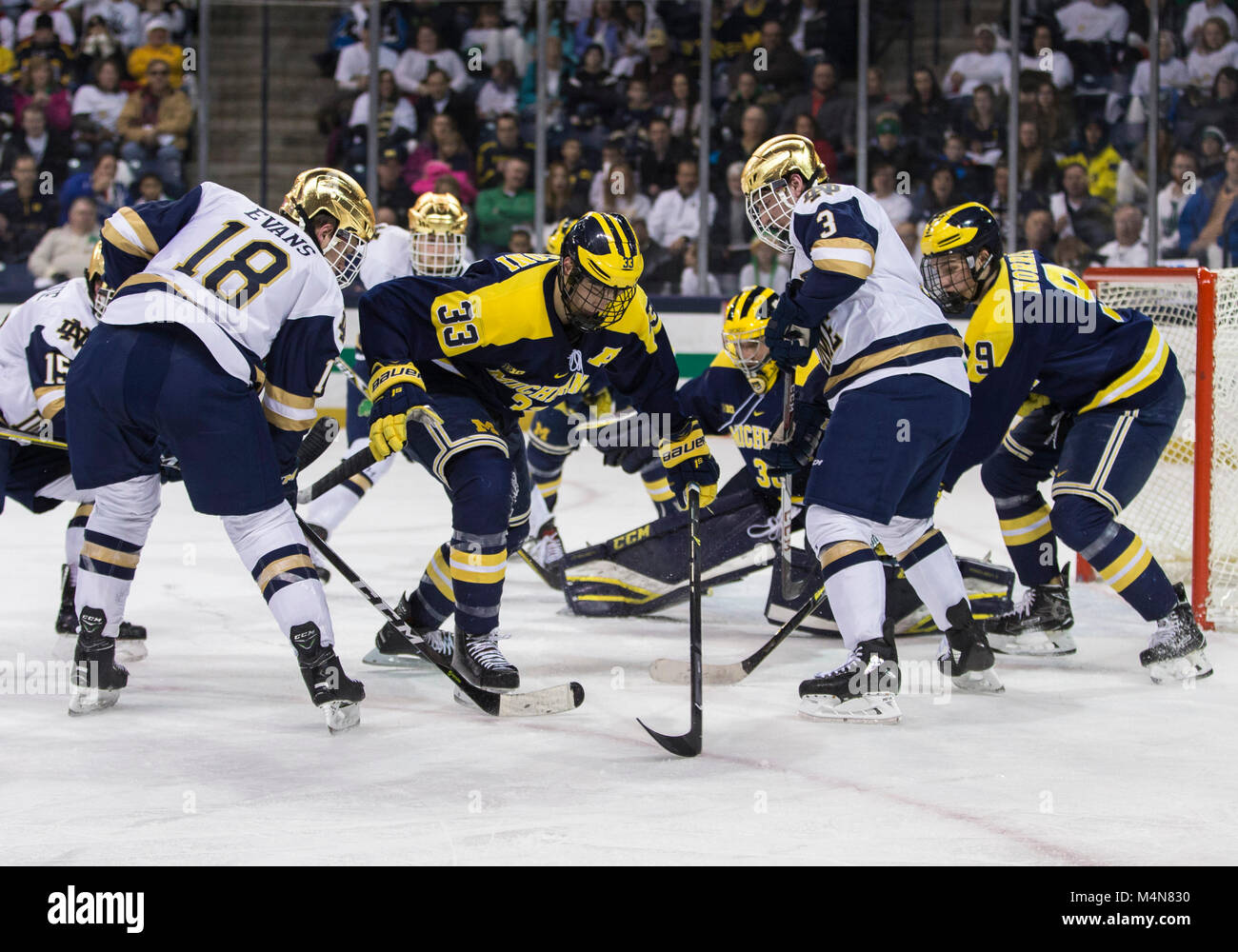 South Bend, Indiana, USA. 16th Feb, 2018. Notre Dame forward Jake Evans ...