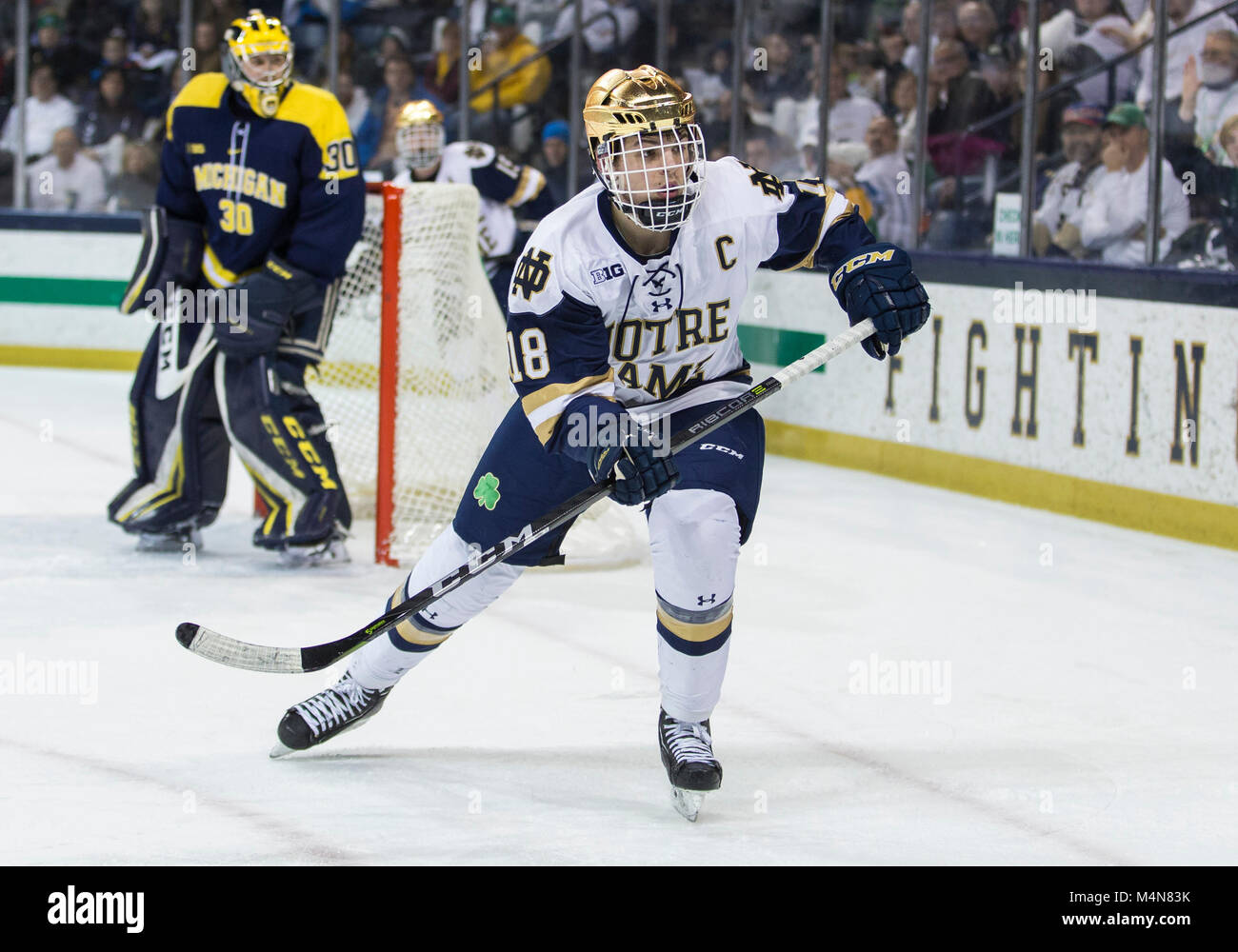 South Bend, Indiana, USA. 16th Feb, 2018. Notre Dame forward Jake Evans ...