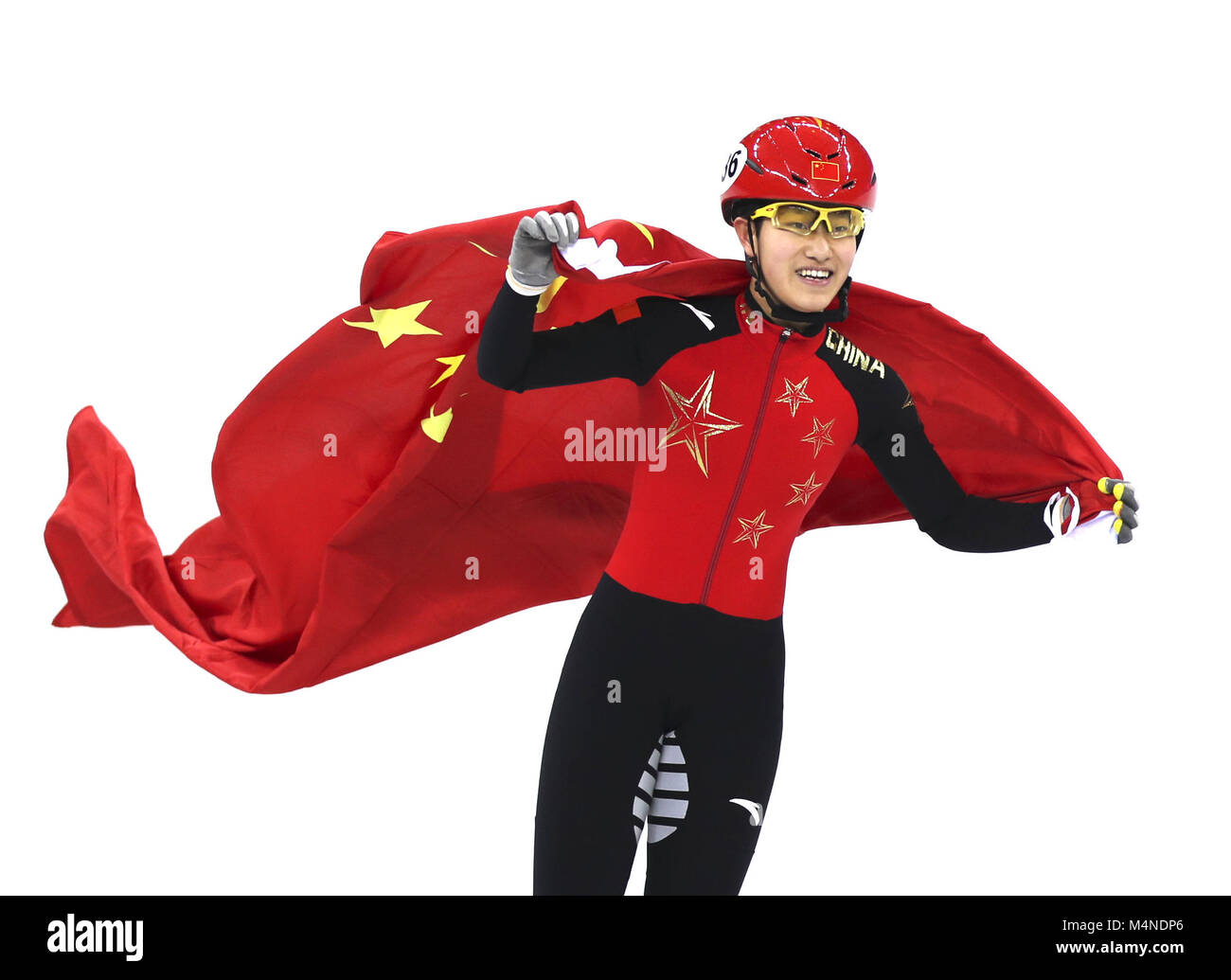 Pyeongchang. 17th Feb, 2018. Li Jinyu of China celebrates after ...