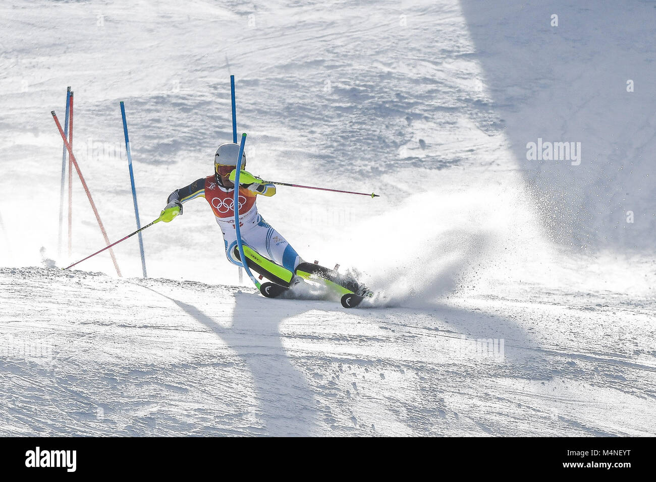 February 16, 2018: Anna Swenn Larsson of Â Sweden competing in womens ...