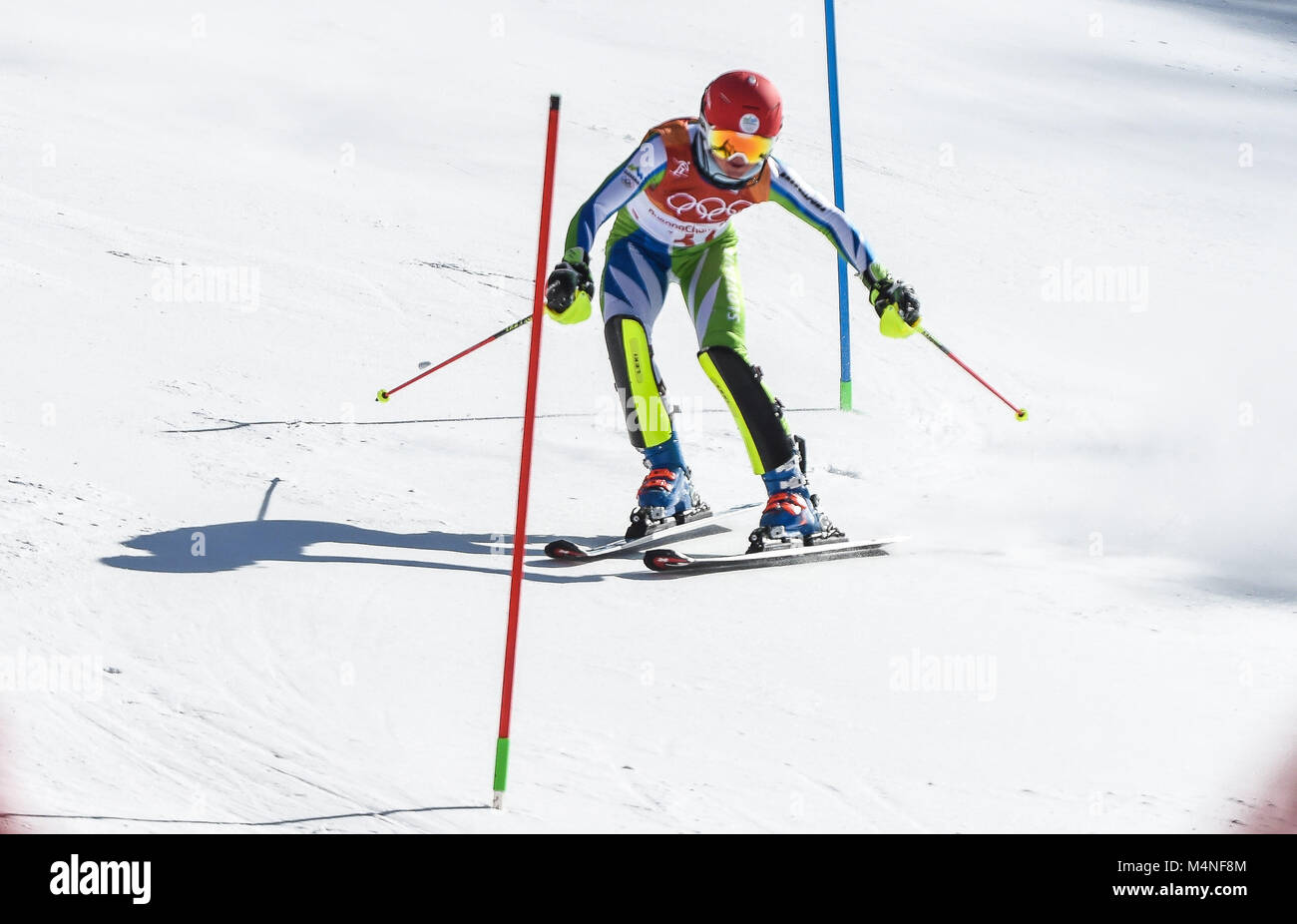 February 16, 2018: Meta Hrovat of Â Slovenia competing in womens final ...