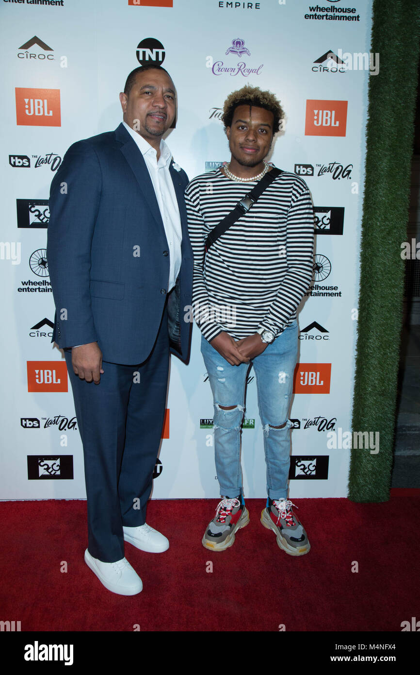 Los Angeles, USA. 16th Feb, 2018. Mark Jackson and Christian Jackson ...