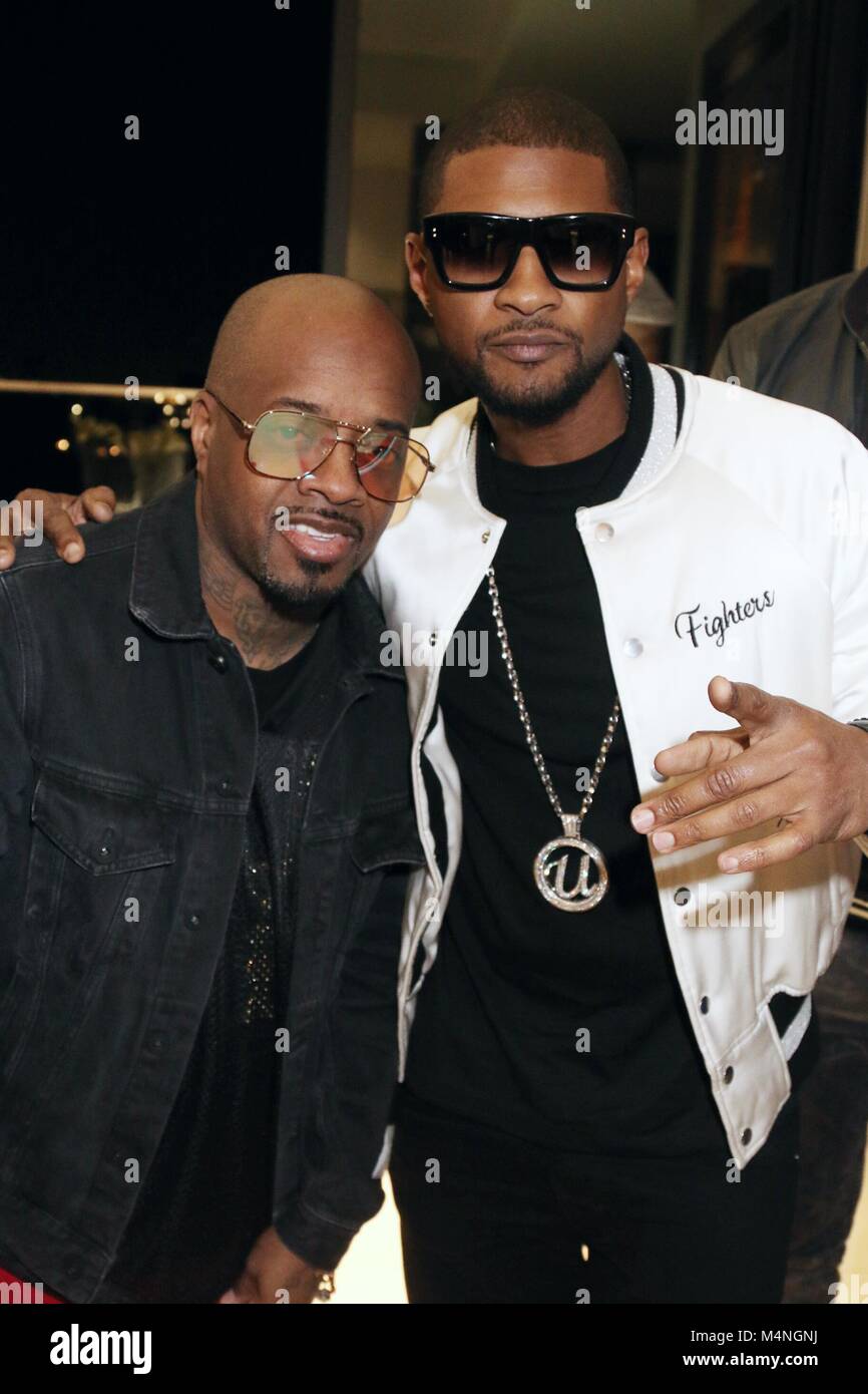 LOS ANGELES, CA - FEBRUARY 16: Jermaine Dupri and Usher at a private ...
