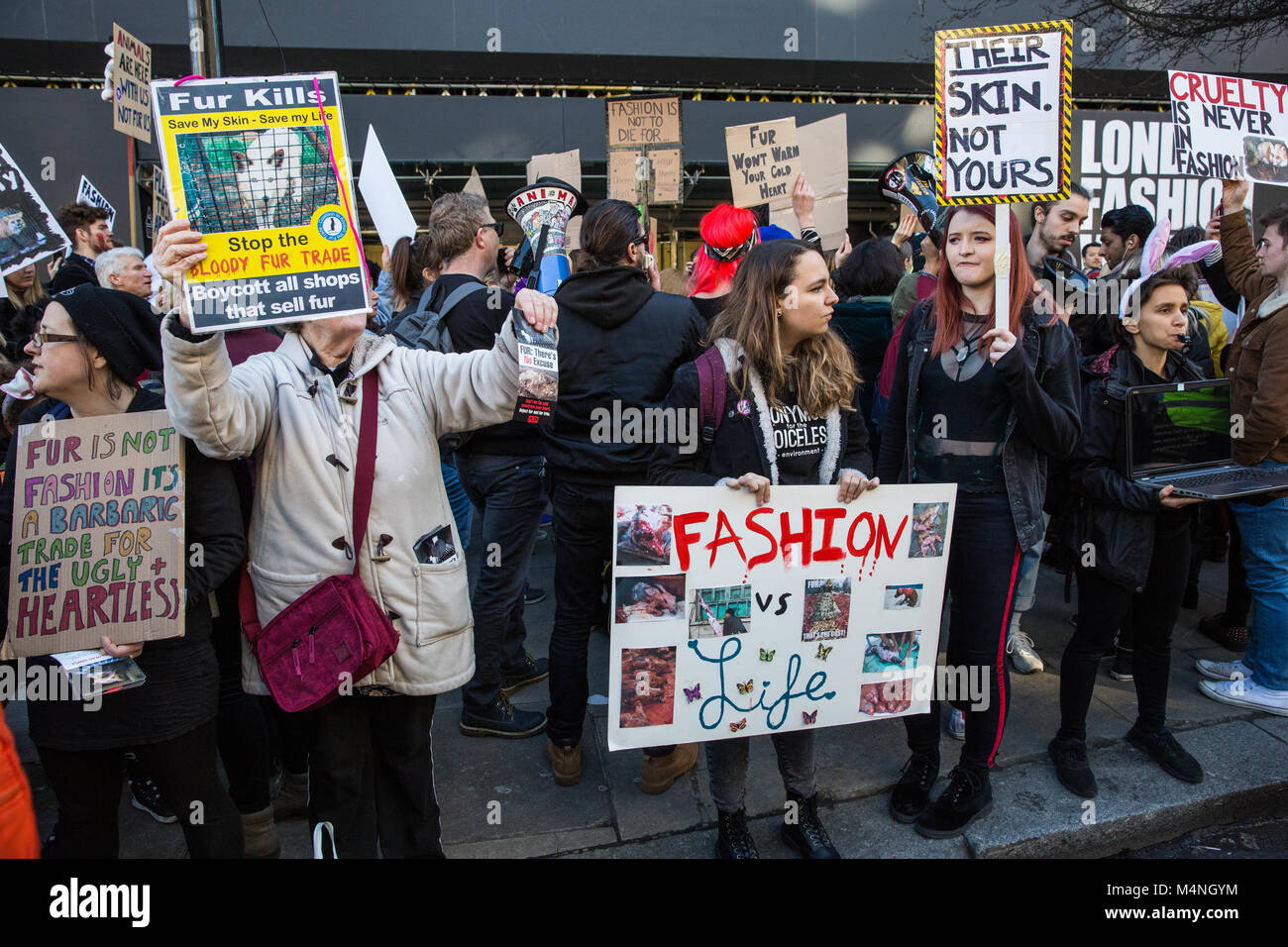 London, UK. 17th February, 2018. Animal rights activists from Surge ...
