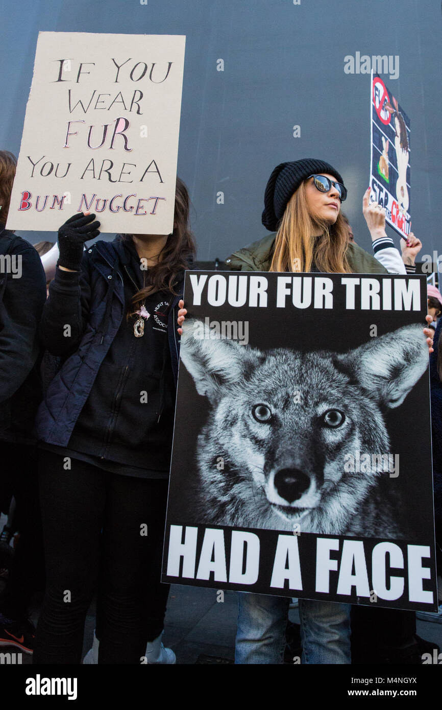 London, UK. 17th February, 2018. Animal rights activists from Surge ...