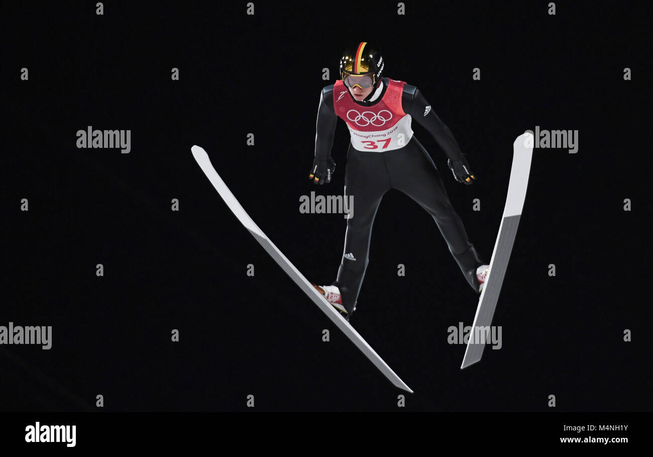 Pyeongchang, South Korea. 17th Feb, 2018. Karl Geiger from Germany ...