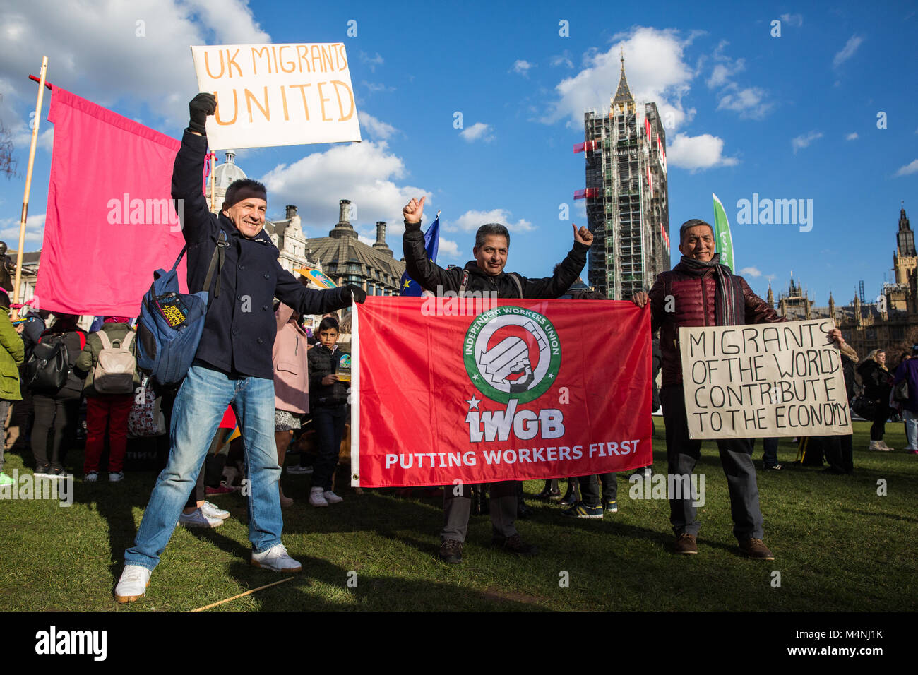 London, UK. 17th February, 2018. Members of the IWGB trade union attend ...