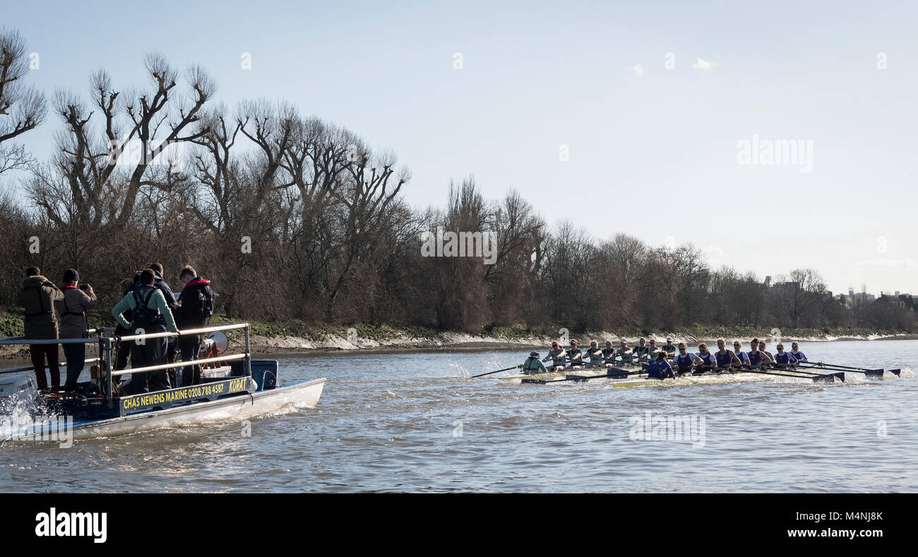 Putney, UK. 17th Feb, 2018. 17 February 2018. Boat Race Fixture ...
