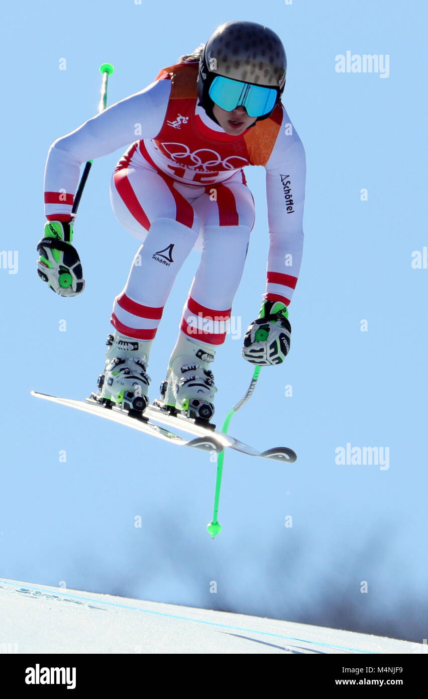 Anna Veith from Austria during the women's alpine skiing super G event ...