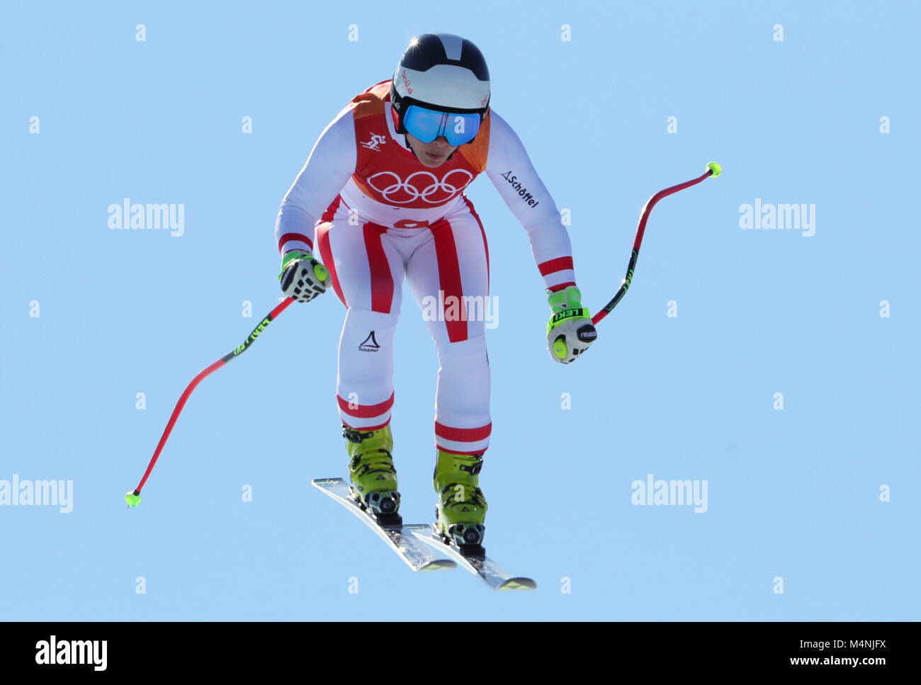 Nicole Schmidhofer from Austria during the women's alpine skiing super ...