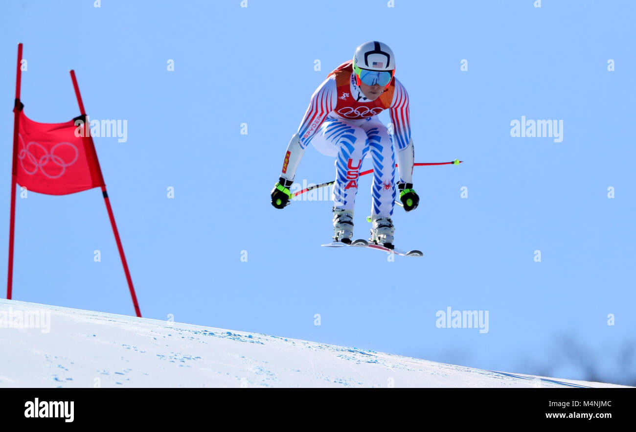 Pyeongchang, South Korea. 17th Feb, 2018. Lindsey Vonn from the US ...