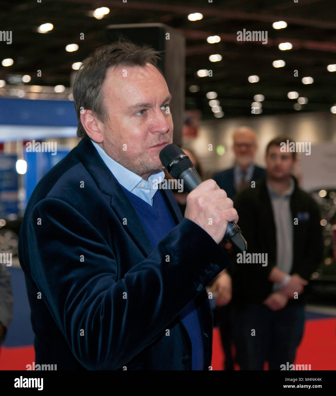 Actor, Philip Glenister giving a short speech to the public, before he ...