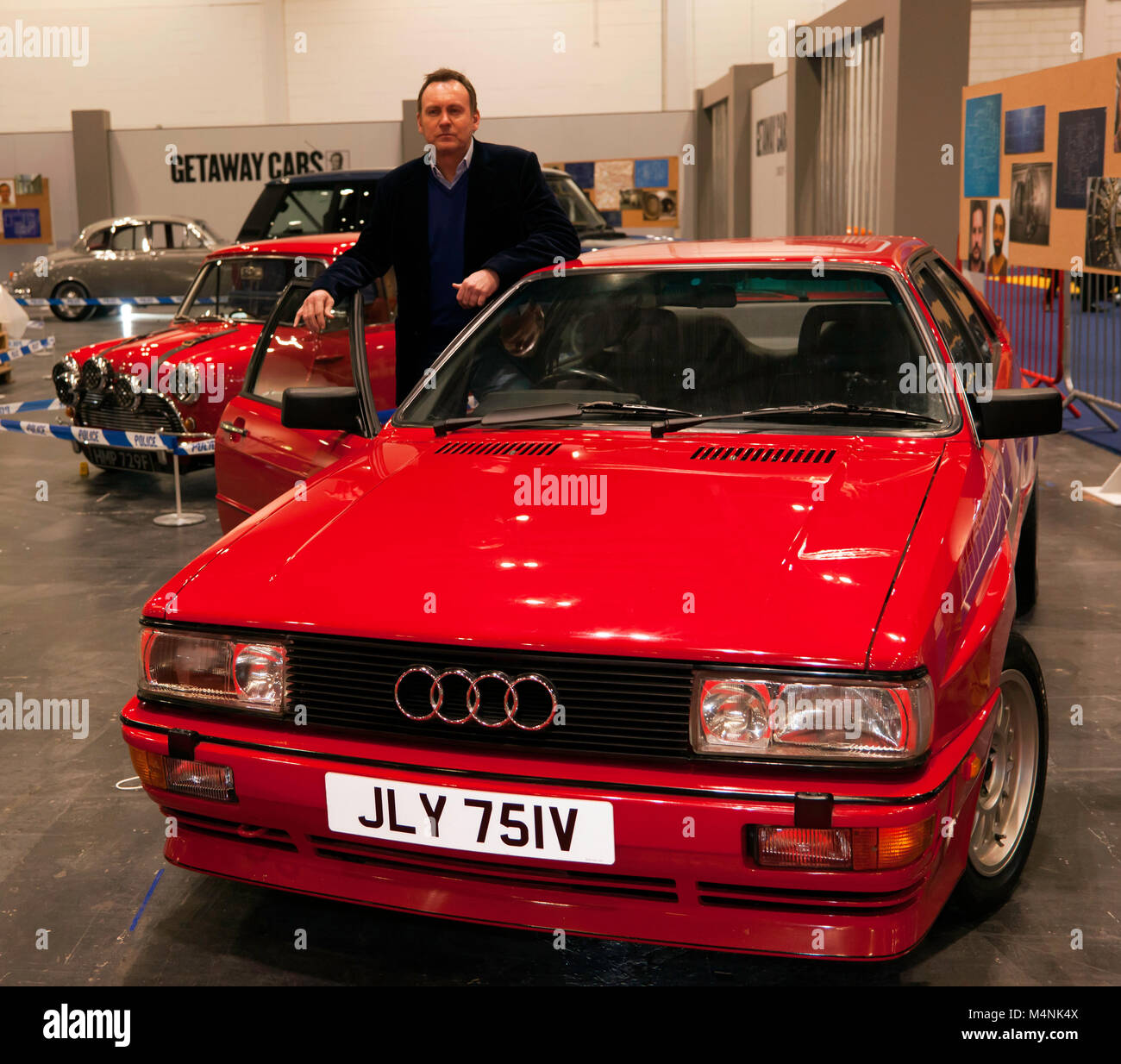 Actor, Philip Glenister, posing with an Audi Quattro, which he drove as ...
