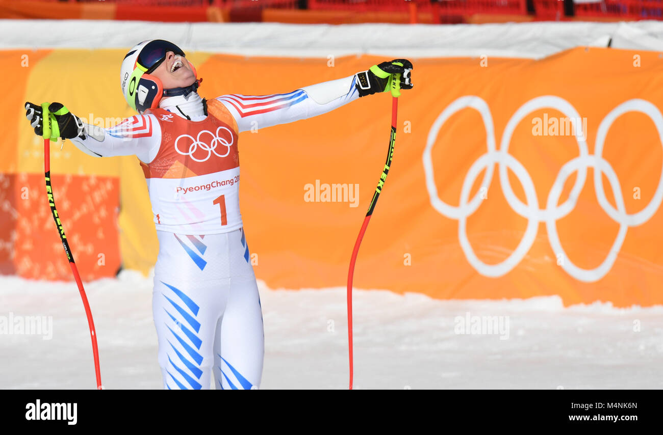 Pyeongchang, South Korea. 17th Feb, 2018. Lindsey Vonn from the US ...