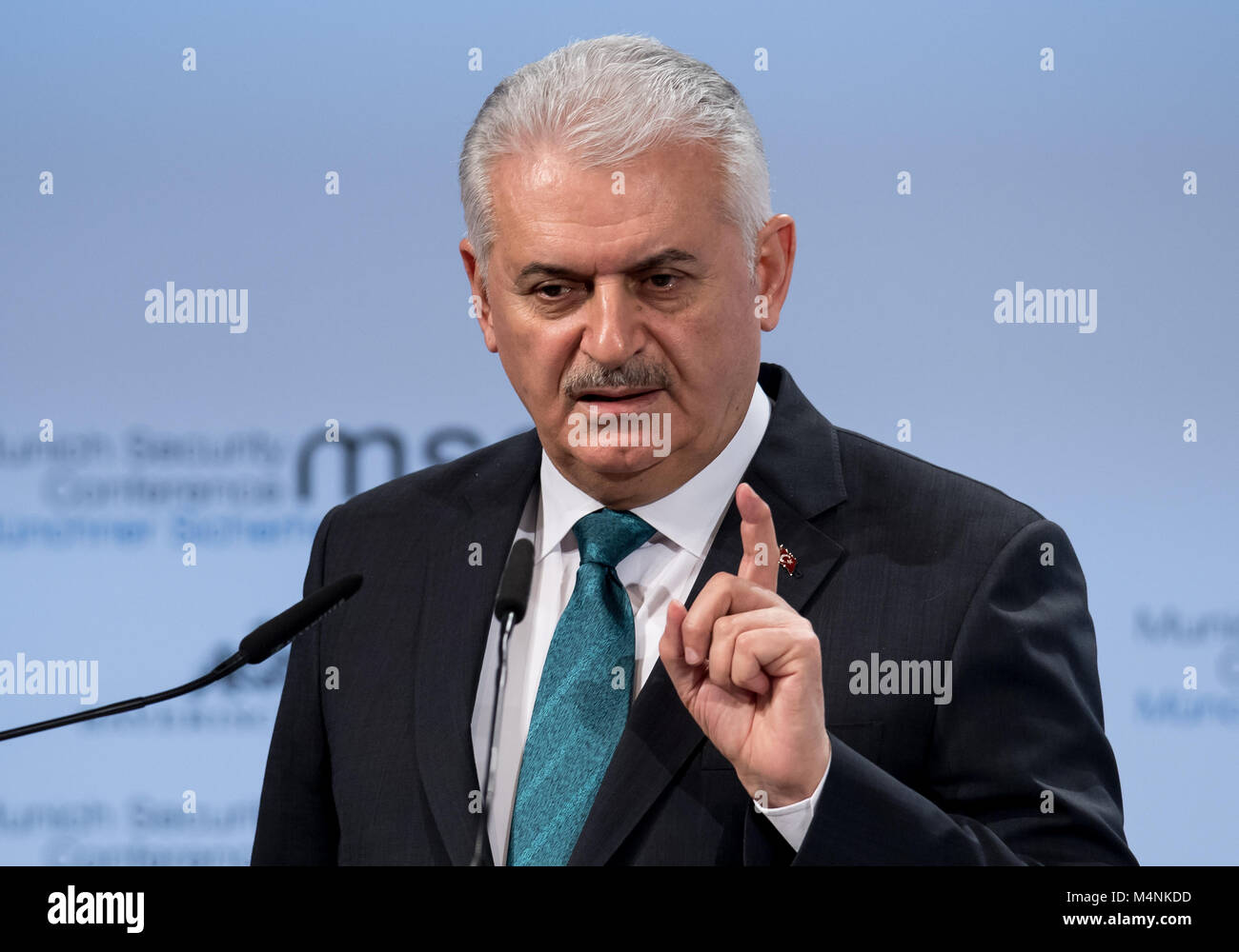 Binali Yildirim, Prime Minister of Turkey, delivers a speech at the ...