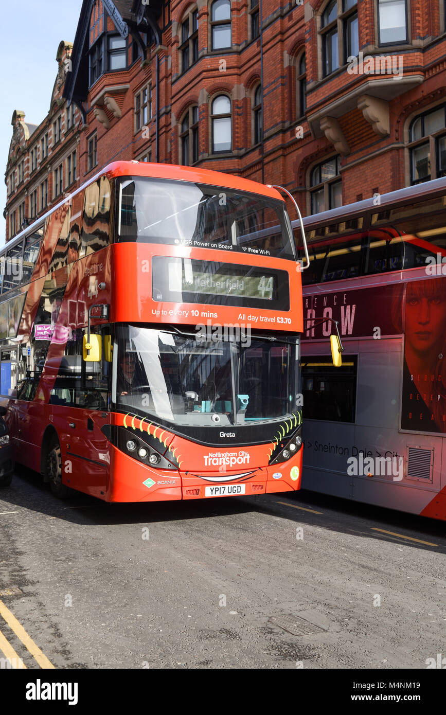 Nottingham city buses on King Street,UK Stock Photo - Alamy