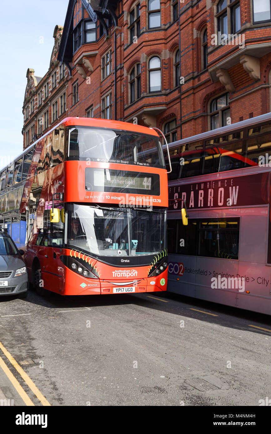 Nottingham city buses on King Street,UK Stock Photo - Alamy