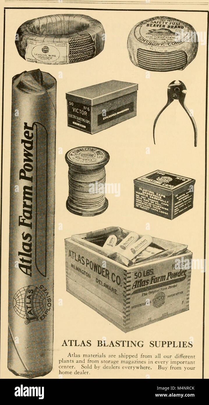 The 1919 advertisement for Atlas Farm Powder promotes its use in ...