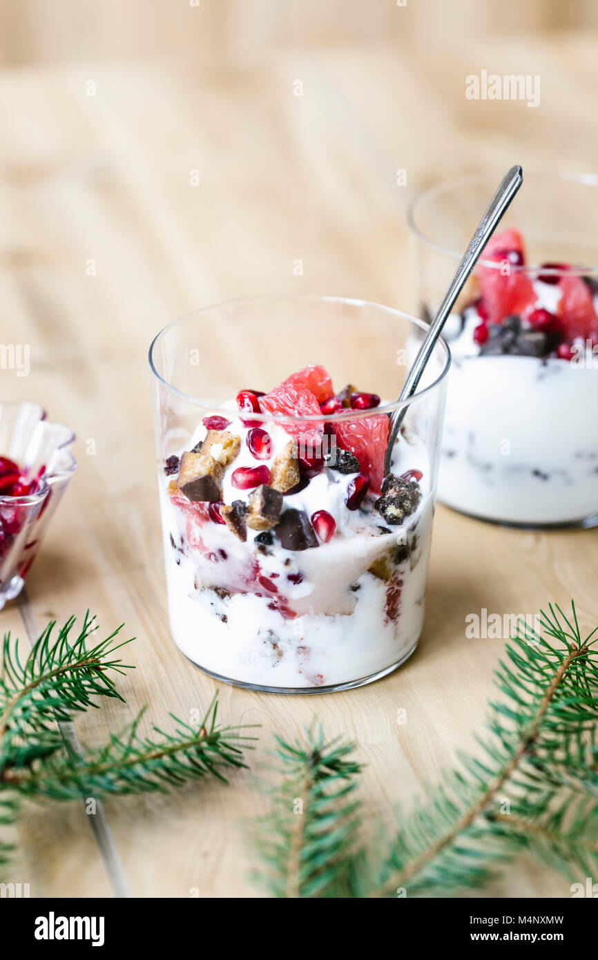 Layered Yogurt Parfait Stock Photo - Alamy