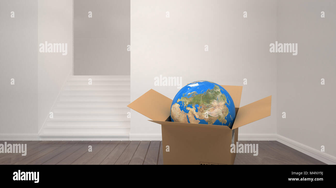3d box in space hi-res stock photography and images - Alamy