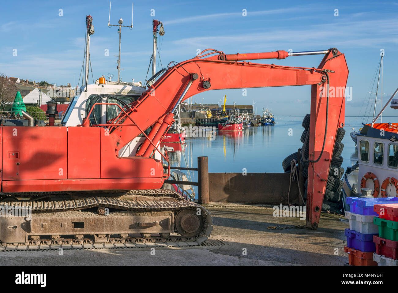 LEIGH-ON-SEA, ESSEX, UK - FEBRUARY 16, 2018: Cockle Boats seen through ...