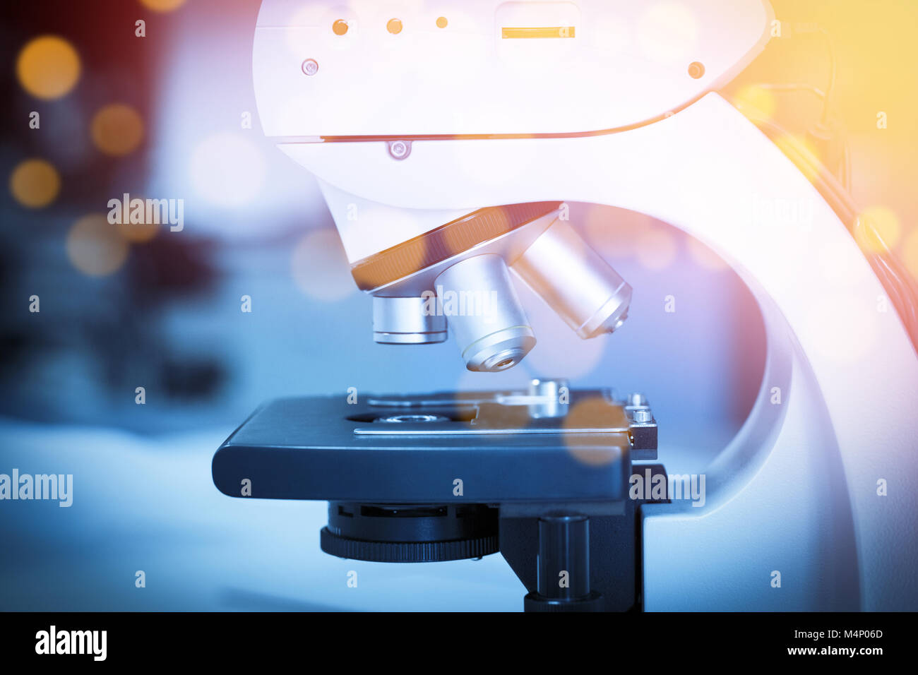 Microscope in laboratory Stock Photo - Alamy