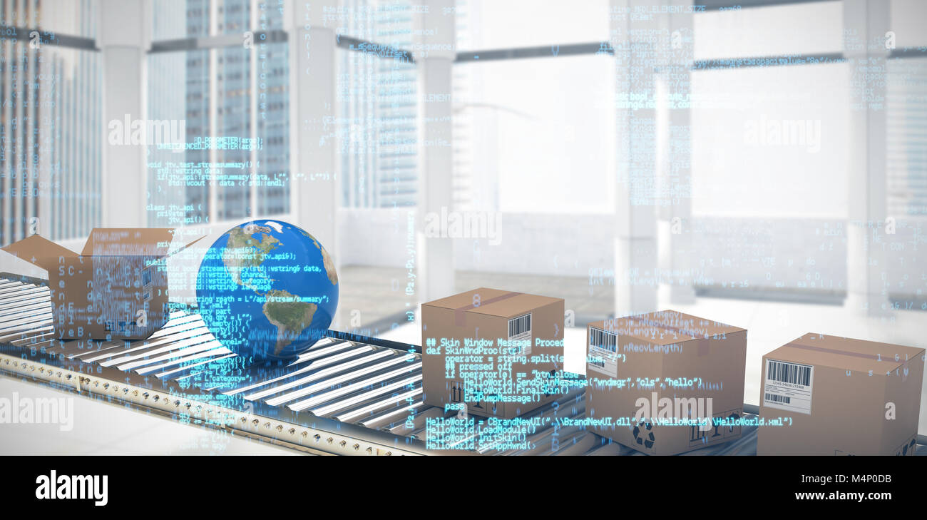 Composite image of blue data Stock Photo - Alamy