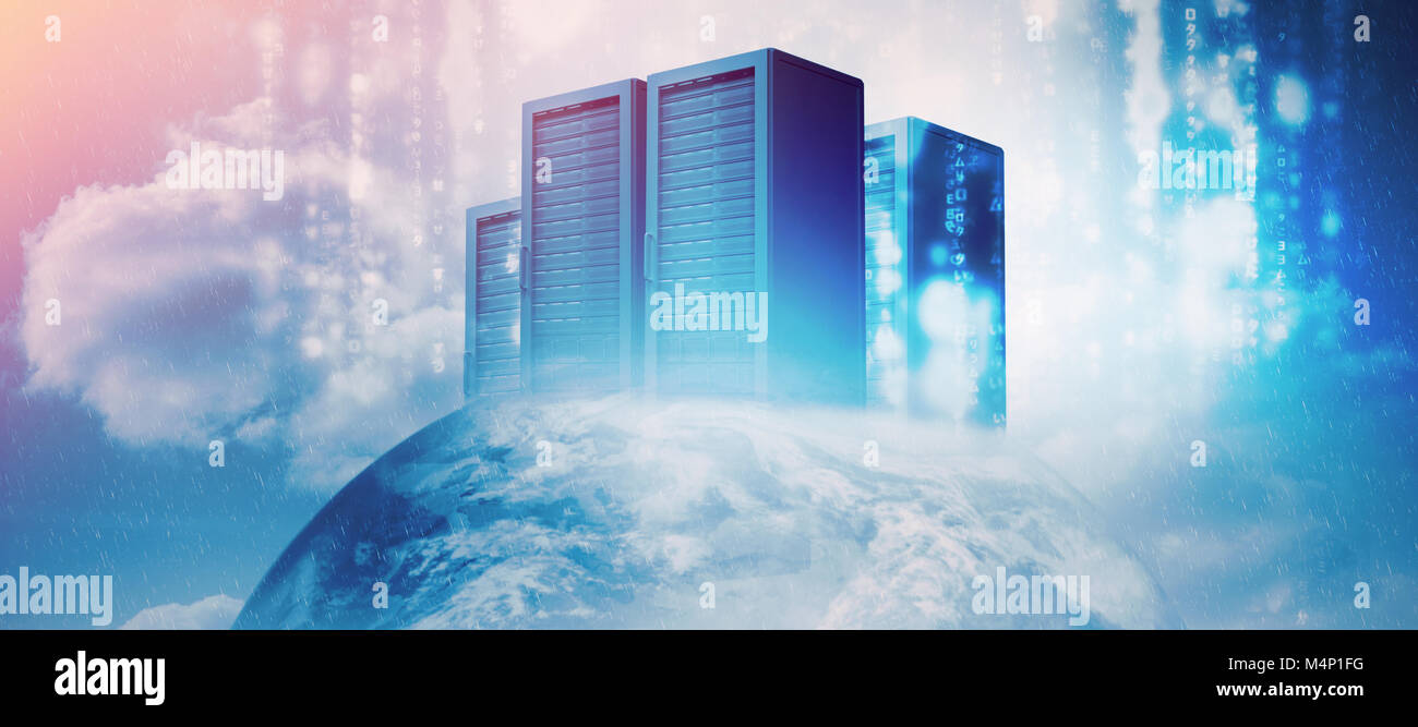 Server racks against sky and cloud Stock Photo - Alamy