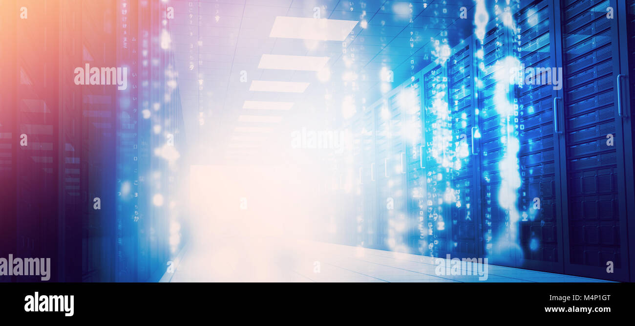 Matrix falling in data center Stock Photo - Alamy