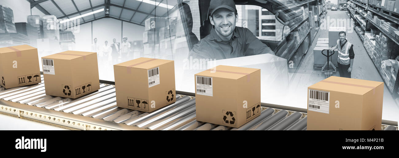 Production line boxes hi-res stock photography and images - Alamy